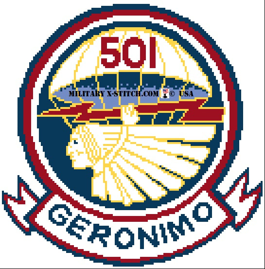 Airborne, 1-501st Insignia – Military XStitch Com