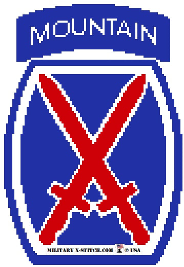 Infantry, 10th Mountain Light Insignia – Military XStitch Com