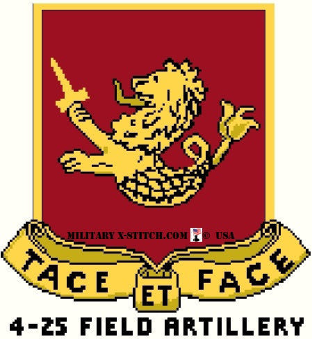 Field Artillery (FA), 4-25th Insignia – Military XStitch Com