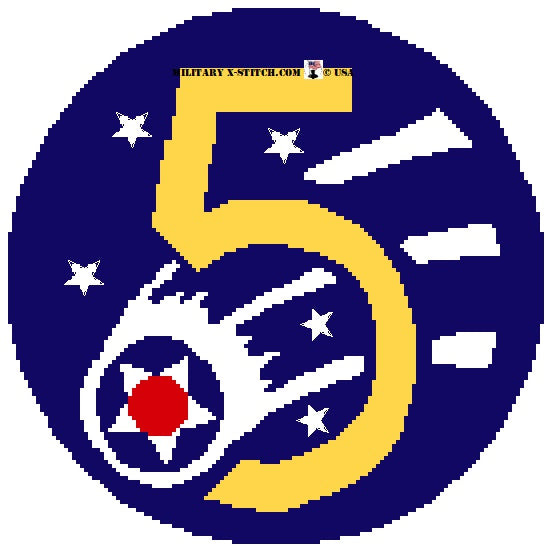 Army Air Corps, 5th (USAAF, USAAC) Insignia – Military XStitch Com