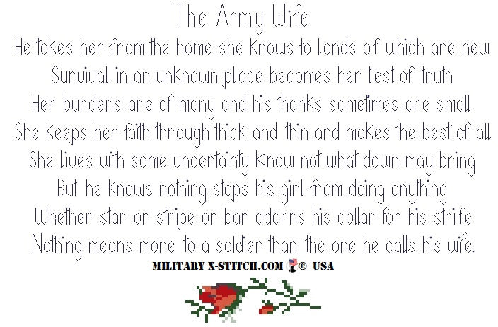 Army Wife Poem Kit – Military XStitch Com