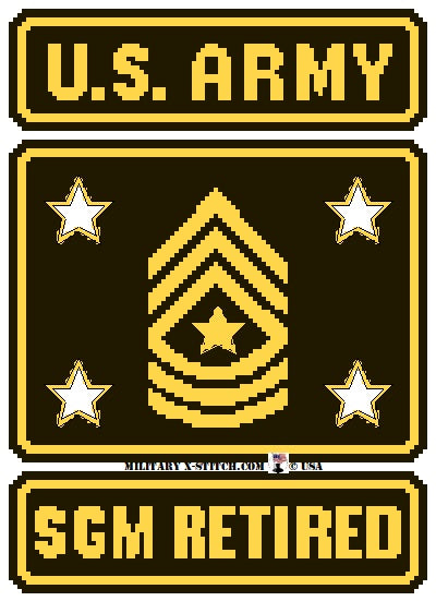 Army Logo (SGM) Retired – Military XStitch Com