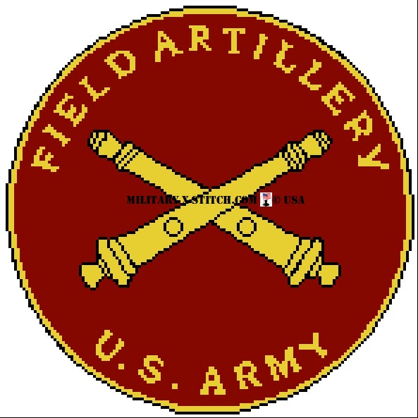 Field Artillery (FA) Branch Insignia PDF – Military XStitch Com