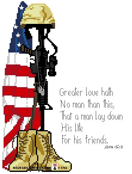 Battlefield Cross (Fallen Soldier) – Military XStitch Com
