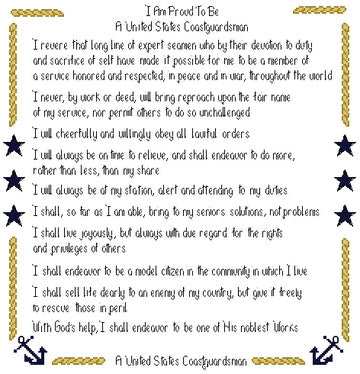 Coast Guard Creed – Military XStitch Com