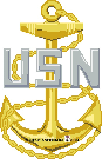 Navy Chief Petty Officer (CPO) Cap, Collar Insignia – Military XStitch Com