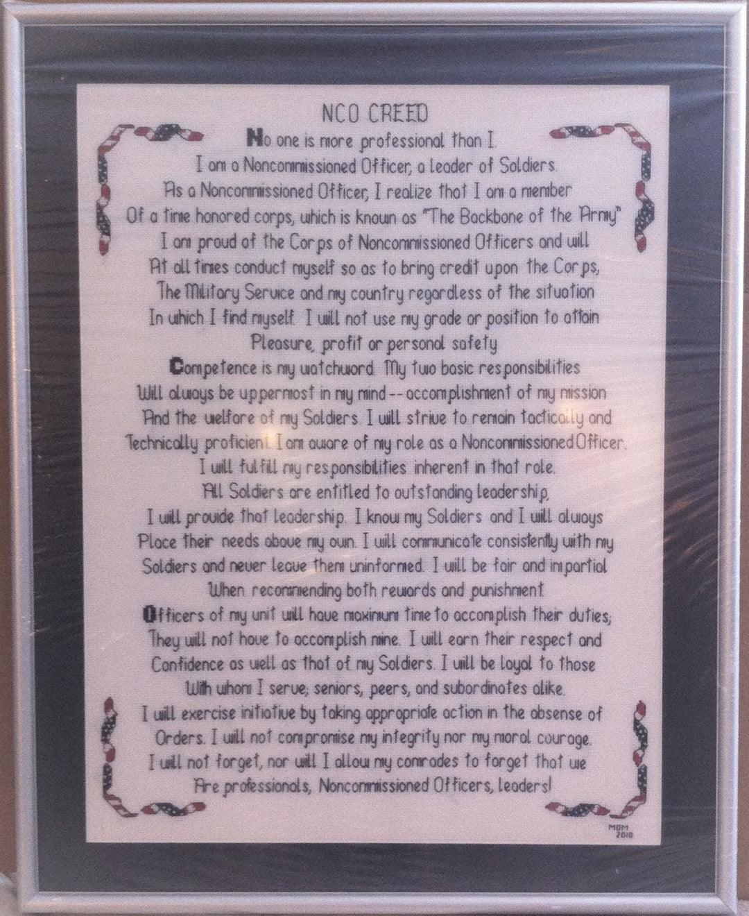 Army NCO Creed PDF – Military XStitch Com