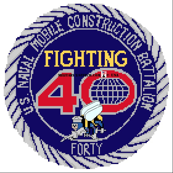 Naval Mobile Construction Battalion 40 Insignia – Military XStitch Com