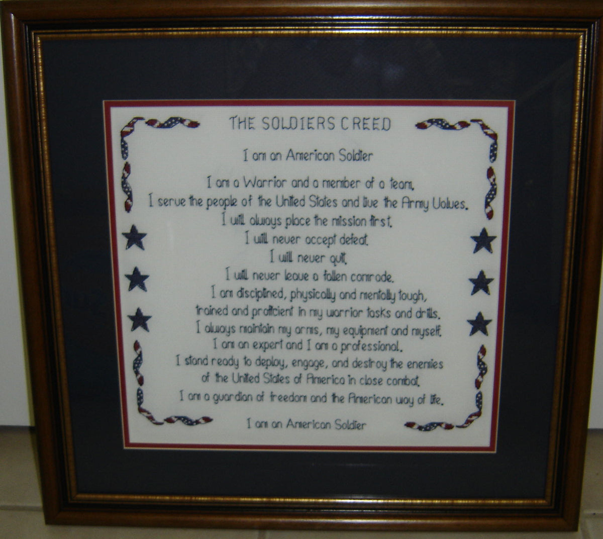 Soldier's Creed – Military XStitch Com