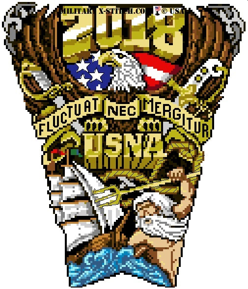 USNA Class Crest 2018 – Military XStitch Com