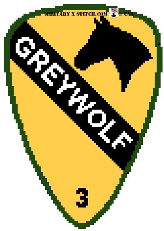 Cavalry, 3rd Brigade 1st Cav Insignia – Military XStitch Com