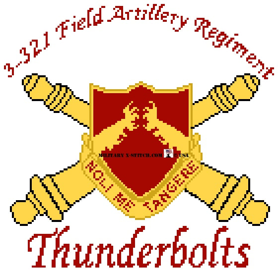Field Artillery (FA), 3-321 Insignia – Military XStitch Com