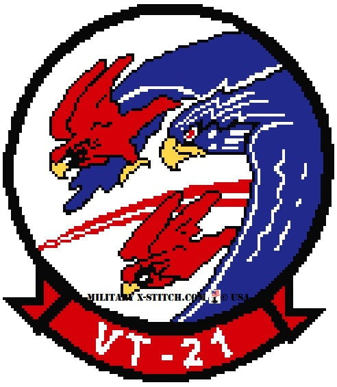 VT-21 Red Hawks Training Squadron Insignia – Military XStitch Com